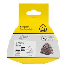 Klingspor AN 400 Gitterscheiben/Dreiecke/Set, 96 mm, SB-verpackt im Reiter (367459)