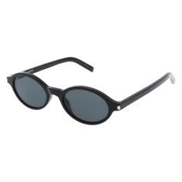 SAINT LAURENT SL 751 JEANNE | Damen-Sonnenbrille | Fassung: Vollrand, Rund, Acetat, Schwarz | Glasfarbe: Grau