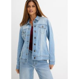 bonprix Stretch-Jeansjacke Basic, blau, Gr.52, Figurbetonte Stretch-Jeansjacke, Basic, 82% Baumwolle