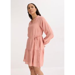 bonprix Tunika-Kleid aus softem Viskose-Mix, rosa, Gr.50, luftiges Tunika Kleid mit Bindeband