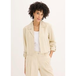 bonprix Blusenjacke aus Leinenmix, beige, Gr.50, modische Blusenjacke aus Leinenmix, 55% Leinen (verifiziert)