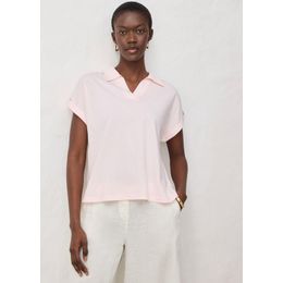 bonprix Poloshirt mit Seidenanteil weit geschnitten, rosa, Gr.48/50 (XL), bequemes Baumwoll-Seiden Poloshirt, aus Seide