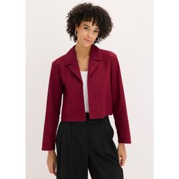 bonprix Blusenjacke aus Leinenmix, rot, Gr.52, modische Blusenjacke aus Leinenmix, 55% Leinen (verifiziert)