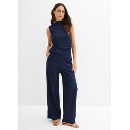 bonprix Jersey Set, blau, Gr.36/38 (S), Bequemer Zweiteiler aus Crinklejersey