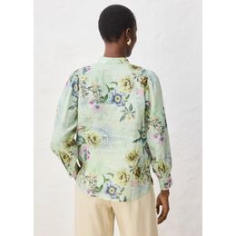 bonprix Volantsbluse aus k&uuml;hlender Ramie-Qualit&auml;t, gr&uuml;n, Gr.52, fr&uuml;hlingshafte Volantsbluse aus leichtem Premium Ramie