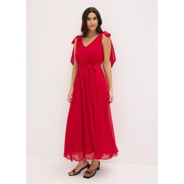 bonprix Chiffonkleid mit Schleifendetails, rot, Gr.54, Modisches Chiffonkleid mit Schleifen-Details an den Schultern und Bindeband in der Taille