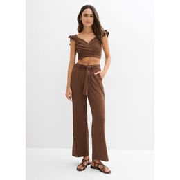 bonprix Top und Hose (2-tlg.Set), braun, Gr.50, Stylisches Set mit toller Passform