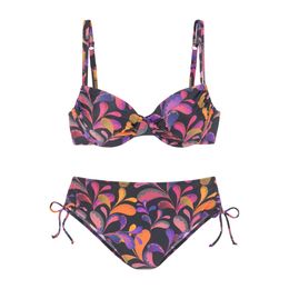 VIVANCE by LASCANA Bikini female size XXXL violet / Dark orange / Pink / Black