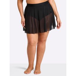 sheego Gro&szlig;e Gr&ouml;&szlig;en Badehose mit Mesh-Rock, schwarz, Gr&ouml;&szlig;e 48 - Damen