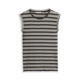 Tom Tailor Denim Damen Top mit Streifenmuster, schwarz, Gestreift, Gr. XL