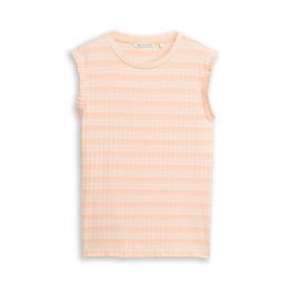 Tom Tailor Denim Damen Top mit Streifenmuster, orange, Gestreift, Gr. XXL