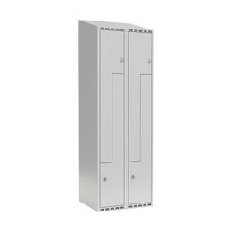 Z-Spind Fydor, 2 Abteile, lichtgrau, B 600 mm, 2 Abteile, schr&auml;ge Dachform, Vorh&auml;ngeschloss kaiserkraft