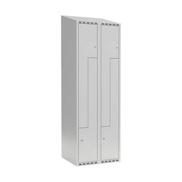 Z-Spind Fydor, 2 Abteile, lichtgrau, B 600 mm, 2 Abteile, schr&auml;ge Dachform, Zylinderschloss kaiserkraft