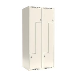 Z-Spind Fydor, 2 Abteile, wei&szlig;, B 800 mm, flache Dachform, Vorh&auml;ngeschloss kaiserkraft