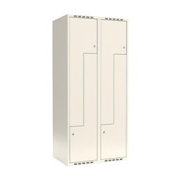Z-Spind Fydor, 2 Abteile, wei&szlig;, B 800 mm, flache Dachform, Zylinderschloss kaiserkraft