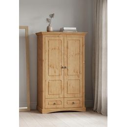W&auml;scheschrank OTTO HOME "Rustic", natur, B:94cm H:150cm T:39cm, Massivholz, Schr&auml;nke, aus massiver Kiefer, FSC, sch&ouml;ne Kassettenoptik, mit Ringgriffen
