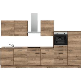 K&uuml;chenzeile Nobilia "Structura I", NEU: individuell anpassbar mit gratis Profi-Beratung", braun (k&uuml;che: braun, korpus: eiche havanna nachbildung, arbeitsplatte: eiche havanna nachbildung), B:360,3cm H:216,6cm T:60cm, Komplettk&uuml;chen-Sets, K&uuml;chenzeile, vormontiert, Breite 360 cm, Ausrichtung w&auml;hlbar, wahlw. mit E-Ger&auml;ten