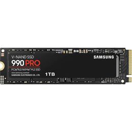 Samsung interne SSD "990 PRO NVMe&trade; M.2", schwarz, 1 TB, Schreibgeschwindigkeitmaximal 6900 MB/s Lesegeschwindigkeitmaximal 7450 MB/s, Festplatten