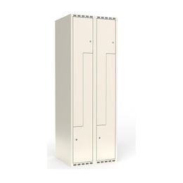 Z-Spind Fydor, 2 Abteile, wei&szlig;, B 600 mm, flache Dachform, Zylinderschloss kaiserkraft