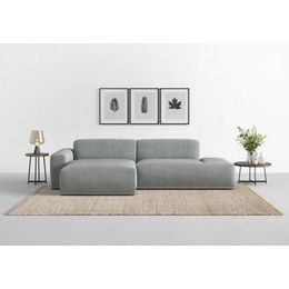 Ecksofa Trendmanufaktur "Braga, mit hochwertigem Kaltschaum, L-Form, in Cord erh&auml;ltlich", grau (grau pinstripe), B:275cm H:72cm T:160cm, 100% Polyester, Sofas, Ecksofa, modernes Sofa, Couch mit hohem Sitzkomfort, 275/72/160 cm (B/H/T)