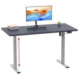 Schreibtisch Vcm "Schreibtisch h&ouml;henverstellbar Lona 110x80", schwarz (silber, anthrazit), B:110cm T:80cm, Tische, Schreibtisch
