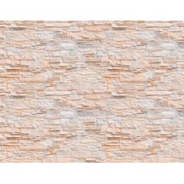 Livingwalls Fototapete LIVING WALLS "Naturstein Steinmauer", beige (beige hellbraun), B:2,6m L:3,36m, Vlies, Tapeten, Stein Tapete Natur Tapeten Wohnzimmer Schlafzimmer K&uuml;che Natur modern