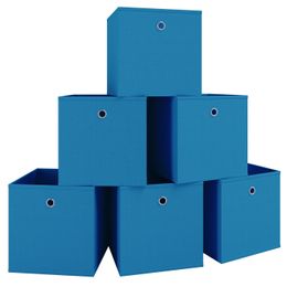Faltbox Vcm "6er Set Faltbox Klappbox Aufbewahrungsbox Boxas", blau, B:27cm T:27cm, Aufbewahrungsboxen
