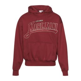 Kapuzensweatshirt Karl Kani "Karl Kani Herren KM234-003-1 KK Trekking OS Pinstripe Hoodie", Herren, Gr. S, schwarzrot, cream, 80% Baumwolle (Bio), 20% Polyester, Sweatshirts
