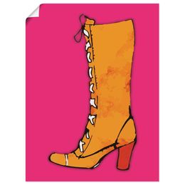 Wandbild Artland "Stiefel", farbe bild(er): pink, B:45cm H:60cm, Papier, Bilder, als Alubild, Leinwandbild, Poster, Wandaufkleber in verschied. Gr&ouml;&szlig;en