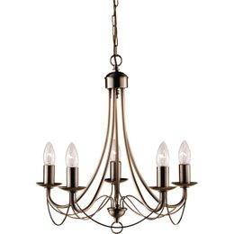 Searchlight Pendelleuchte "Maypole 5Lt Pendelleuchte", antik, messingfarben, H: 50cm, 1 Stk., Leuchten, Pendelleuchte