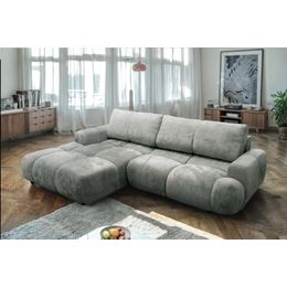 Ecksofa exxpo - SOFA FASHION, light grau, B:280cm H:87cm T:187cm, Sofas, Ecksofa, inkl. Bettfunktion und Bettkasten,toller Sitzkomfort, Steppung im Sitz