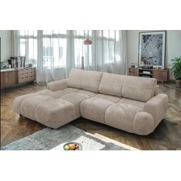 Ecksofa exxpo - SOFA FASHION, sand, B:280cm H:87cm T:187cm, Sofas, Ecksofa, inkl. Bettfunktion und Bettkasten,toller Sitzkomfort, Steppung im Sitz