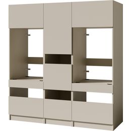 Mehrzweckschrank-Set BASIC BY BALCULINA "Washhome B/T/H 186x68x200 cm", kaschmirfarben, B:186cm H:200cm T:68cm, FSC-zertifizierter Holzwerkstoff, Kastenm&ouml;bel-Sets, Breite 186cm, h&ouml;henverstellbare Metallf&uuml;&szlig;e