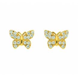 Adelia&acute;s Paar Ohrh&auml;nger ADELIA&acute;S "Schmetterling Ohrstecker Ohrringe 333 Gold ( 8K ) mit Zirkonia", gold, Ohrringe, Jungen, Kinder, Gold