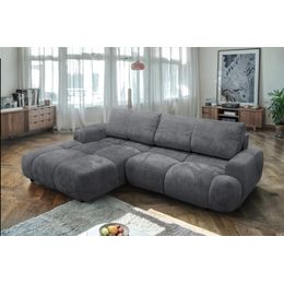 Ecksofa exxpo - SOFA FASHION, dunkelgrau, B:280cm H:87cm T:187cm, Sofas, Ecksofa, inkl. Bettfunktion und Bettkasten,toller Sitzkomfort, Steppung im Sitz