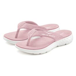 Badezehentrenner Venice Beach "Sandale, Badeschuh, Sommerschuhe, Badelatsche, Flip Flop, Badeschlappe", Damen, Gr. 37, rosa (ros&eacute;), Obermaterial: 100% Textilmaterial. Decksohle: 100% Synthetik. Futter: 100% Textilmaterial. Laufsohle: 100% Synthetik, unifarben, Schuhe, Zehentrenner mit wasserabweisender und leichter Sohle VEGAN