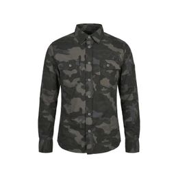 Langarmhemd Brandit "Brandit Herren Slim Worker Shirt", Herren, Gr. XXL, US-Gr&ouml;&szlig;en, schwarzcamo, 100% Baumwolle, unifarben, normal, Hemden