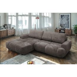 Ecksofa exxpo - SOFA FASHION, taupe, B:280cm H:87cm T:187cm, Sofas, Ecksofa, inkl. Bettfunktion und Bettkasten,toller Sitzkomfort, Steppung im Sitz