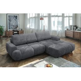 Ecksofa exxpo - SOFA FASHION, dunkelgrau, B:280cm H:87cm T:187cm, Sofas, Ecksofa, inkl. Bettfunktion und Bettkasten,toller Sitzkomfort, Steppung im Sitz
