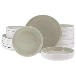 Geschirr-Set "Teller Set, Nayela", vanilla wei&szlig;, 18, Steinzeug, LeGer Home by Lena Gercke, Geschirr-Sets, Geschirr-Set, Haltbarkeit, sp&uuml;lmaschinengeeignet, mikrowellengeeignet, modern
