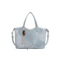 Shopper Tamaris "Shopper TAS Karen", Damen, Gr. B/H/T: 40cm x 27cm x 16cm 0, blau (lightblau 530), Polyurethan, Taschen Shopper