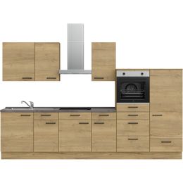 K&uuml;chenzeile Nobilia "Structura I", NEU: individuell anpassbar mit gratis Profi-Beratung", braun (k&uuml;che: braun, korpus: eiche sierra nachbildung, arbeitsplatte: beton schiefergrau nachbildung), B:330,3cm H:216,6cm T:60cm, Komplettk&uuml;chen-Sets, K&uuml;chenzeile, vormontiert, Breite 330 cm, Ausrichtung w&auml;hlbar, wahlw. mit E-Ger&auml;ten