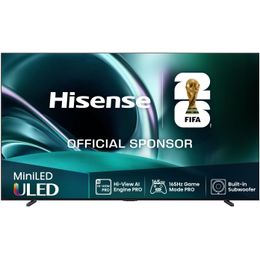 HISENSE QLED Mini LED-Fernseher "100U7Q", Energieeffizienz: F (A-G), schwarz, 100 &Prime;, Fernseher, 4K UHD Mini LED