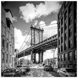 Glasbild Artland "New York City Manhattan Bridge I", schwarz (farbe bild(er): schwarz), B:50cm H:50cm, Bilder, in verschiedenen Gr&ouml;&szlig;en