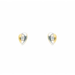 Adelia&acute;s Paar Ohrh&auml;nger ADELIA&acute;S "Ohrstecker Ohrringe 585 Gold ( 14K ) mit Zirkonia &ndash; Goldohrringe", silber, Ohrringe, Damen, Damen, Gold, Goldohrringe