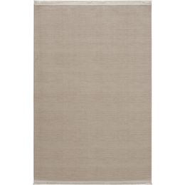 Teppich Sehrazat "Diamond 7860, auch als L&auml;ufer", beige, B:120cm H:8mm L:170cm, Polyester, Viskose, Teppiche, Teppich, Kurzflor, Streifen, Viskose, leichter Glanz, mit Fransen, Wohnzimmer