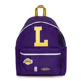 Freizeitrucksack Eastpak "DAY PAK'R NBA", Damen, Gr. B/H/T: 30cm x 40cm x 18cm, lila, los angeles lakers, Textil, Rucks&auml;cke Freizeitrucksack, Unisex Freizeitrucksack, Cityrucksack mit Seitenf&auml;chern