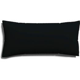 Kissenbezug Schlafgut "EASY JERSEY Kissenh&uuml;lle 100% Baumwolle, weicher Edel-Jersey, b&uuml;gelfrei", schwarz (off, schwarz), B:40cm L:80cm, Jersey, Obermaterial: 100% Baumwolle, Kissenbez&uuml;ge, Kissenbezug, mit farblich angepasstem Rei&szlig;verschluss, pflegeleicht, formstabil
