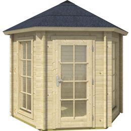 Pavillon Lasita Maja "Inverness", beige (naturbelassen, naturbelassen), B/H/T: 320cm x 2.895cm x 277,1cm, Pavillons, BxT: 320x277,1 cm, Fichtenholz
