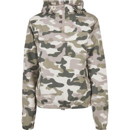 Outdoorjacke Urban Classics "Urban Classics Damen Ladies Camo Pull Over Jacket", Damen, Gr. XS, duskrosecamo, 100% Polyester, mehrfarbig, normal, ohne Ausschnitt, Jacken Outdoorjacke